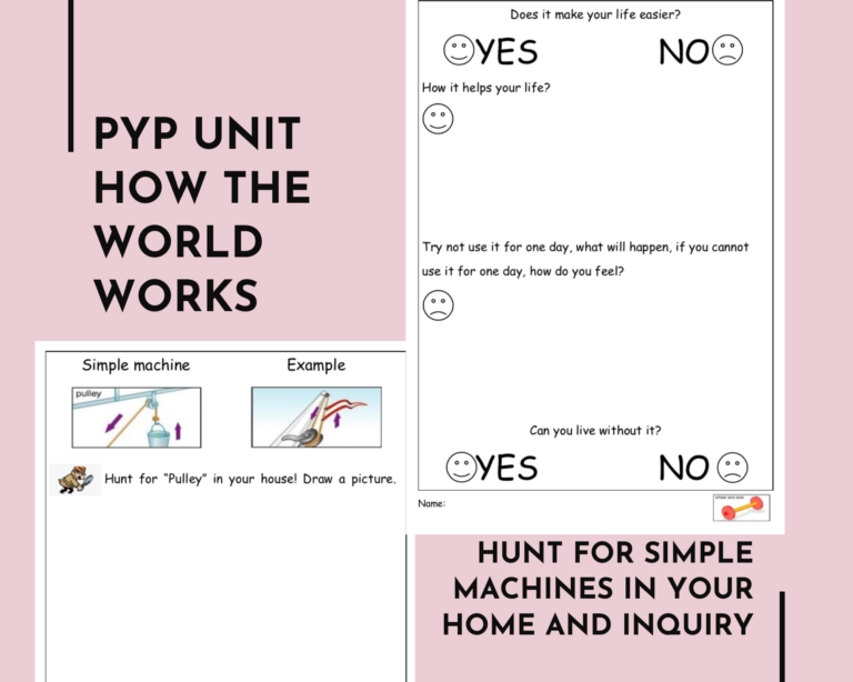 PYP unit How the World Works, Hunt for Simple | ichibansake.com